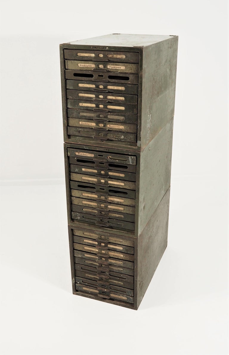 Filing Cabinet from Kardex, 1960s, Set of 3 at 1stDibs