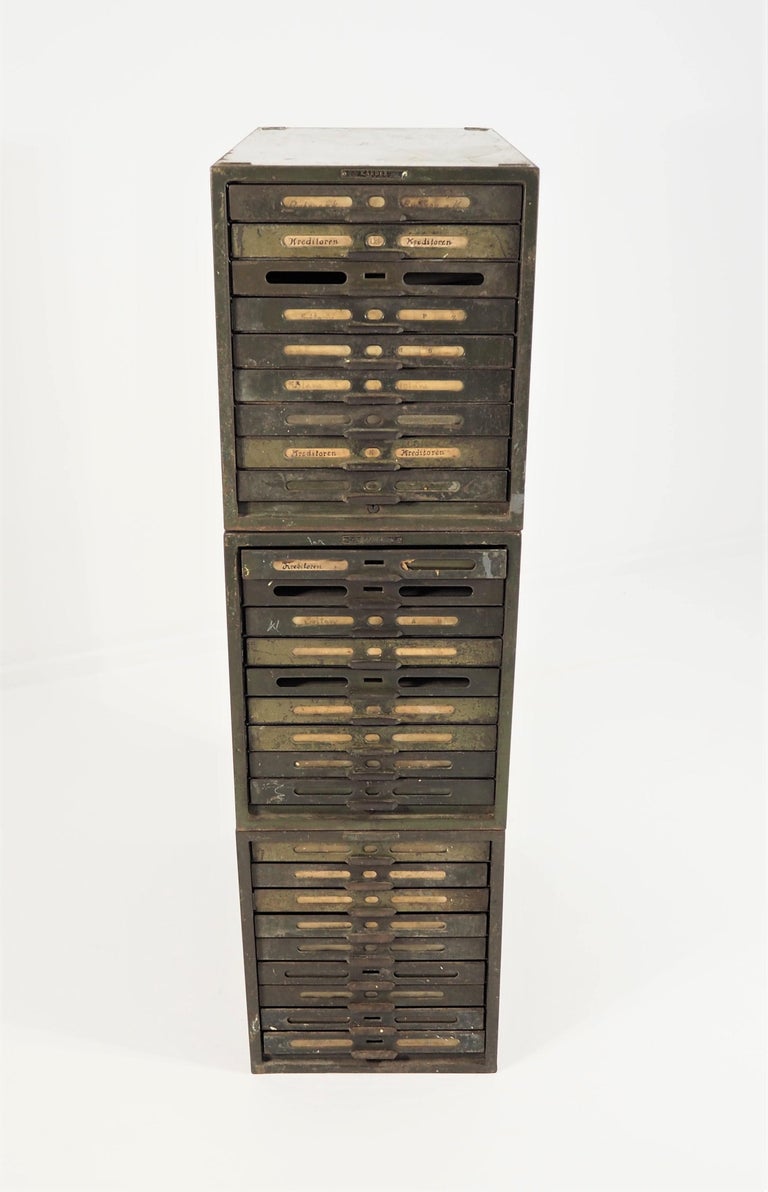 Filing Cabinet from Kardex, 1960s, Set of 3 at 1stDibs