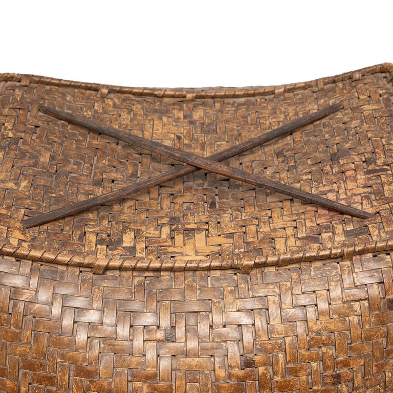Filipino Woven Bamboo Pack Basket at 1stDibs