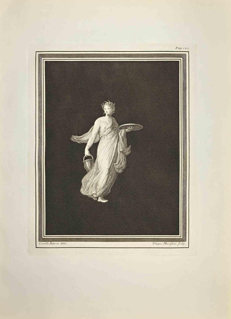 Filippo Morghen - Cernophores Dancer with Basket, Plat - Etching by ...