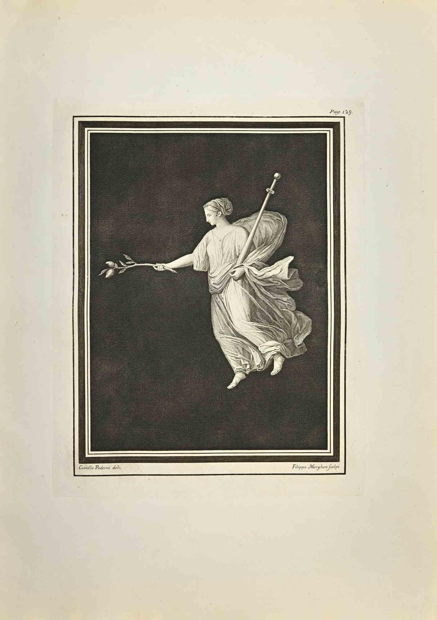 Filippo Morghen - Dancing Maenad With Sapling - Etching by Filippo ...