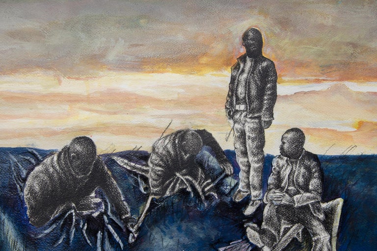 Fillipus Sheehama - Gathering Knowledge, Fillipus Sheehama, charcoal ...