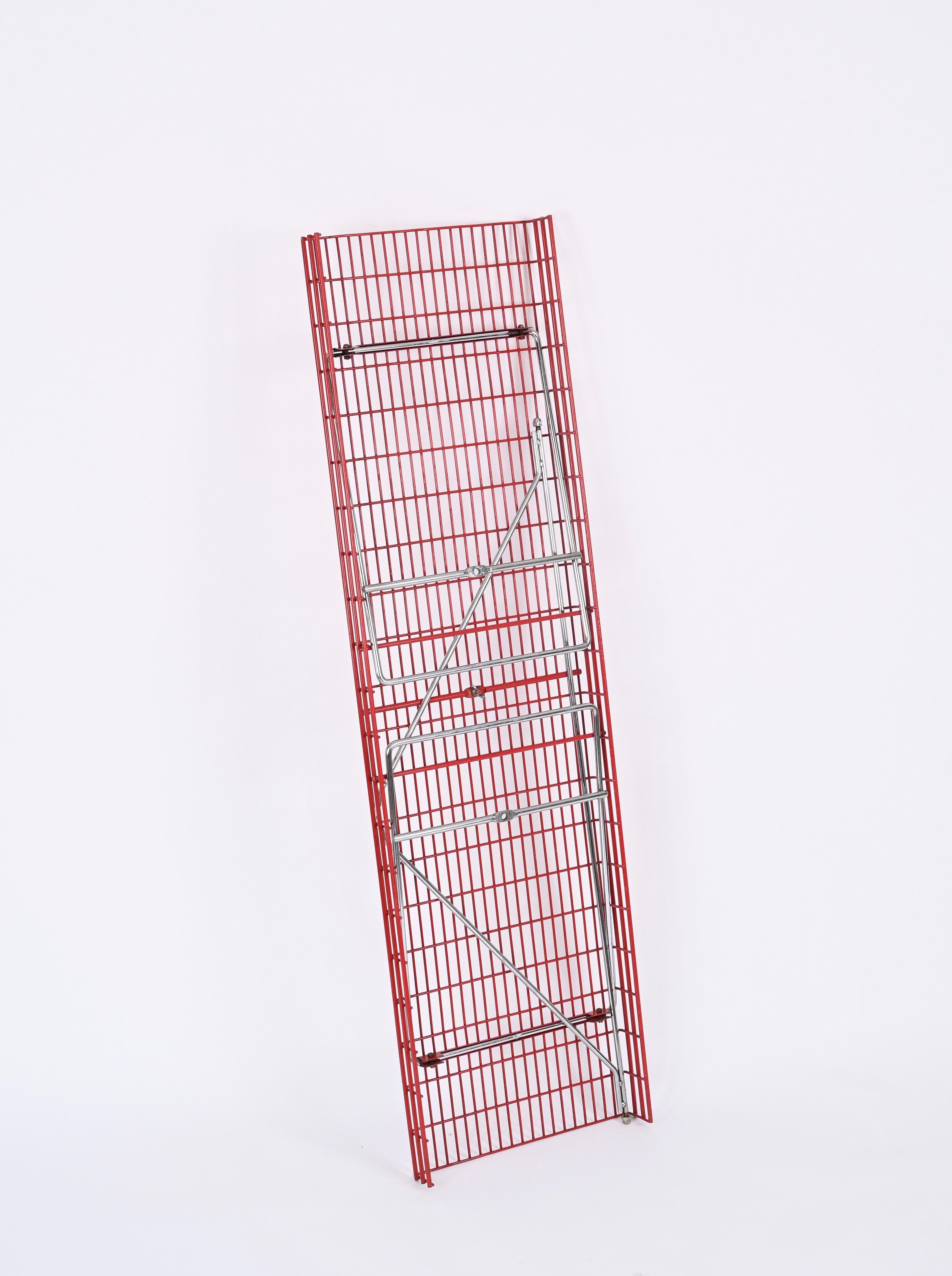 "Filoggetto" Red Metal and Chrome Bench by Rebolini for Robots, Italy ...