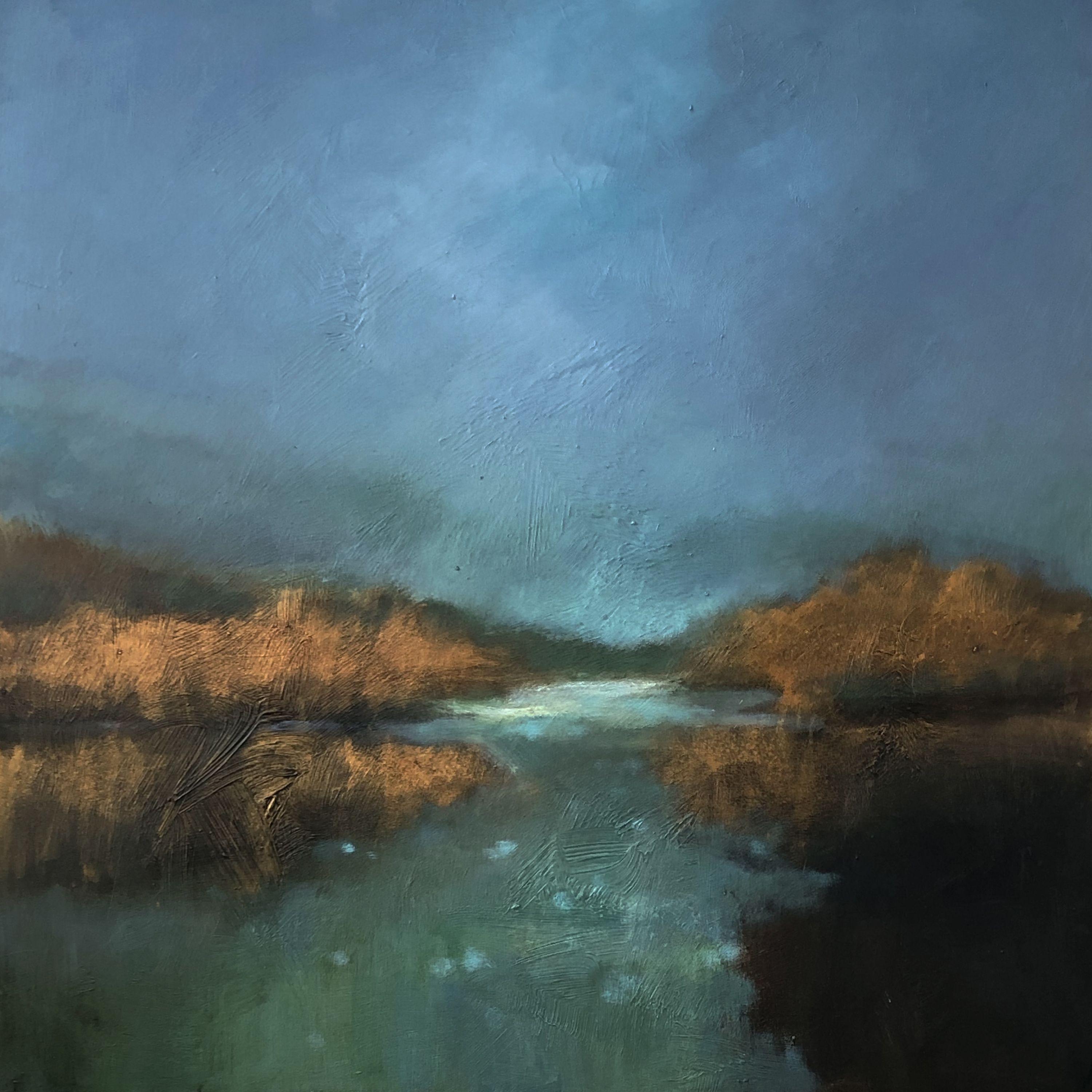 Filomena Booth - Rainy Day at the Lake, Painting, Acrylic on Canvas For ...