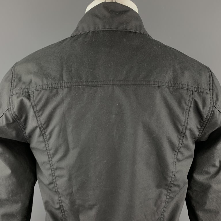 FILSON Size XS Black Coated Cotton Patch Pocket Button Up Trucker ...