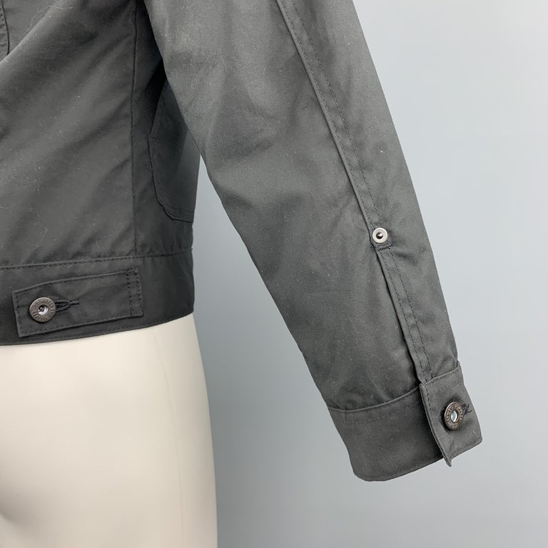FILSON Size XS Black Coated Cotton Patch Pocket Button Up Trucker ...