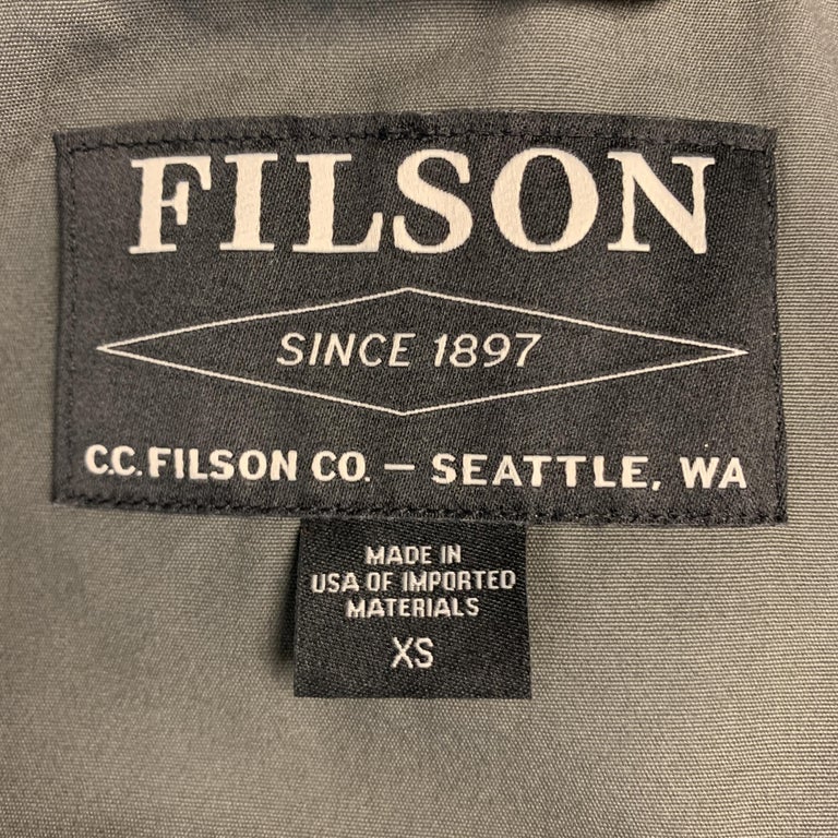 FILSON Size XS Black Coated Cotton Patch Pocket Button Up Trucker ...