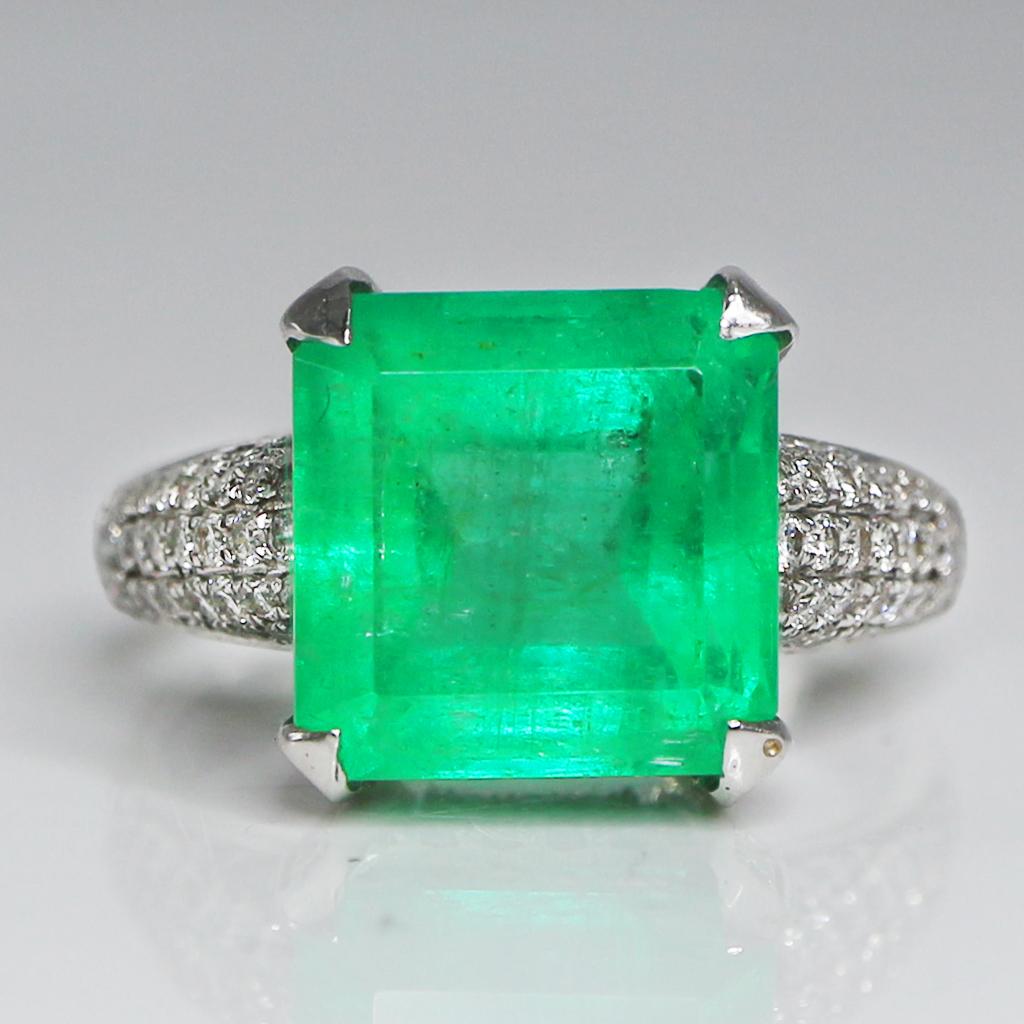 *Sale*IGI 18K 5.94 Ct Colombia Emerald&Diamond Antique Art Deco ...