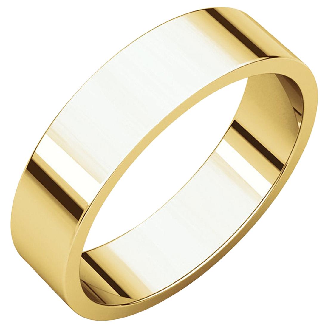 Fine 10 Karat Yellow Gold High Polished Flat Wedding Band Ring For Sale ...