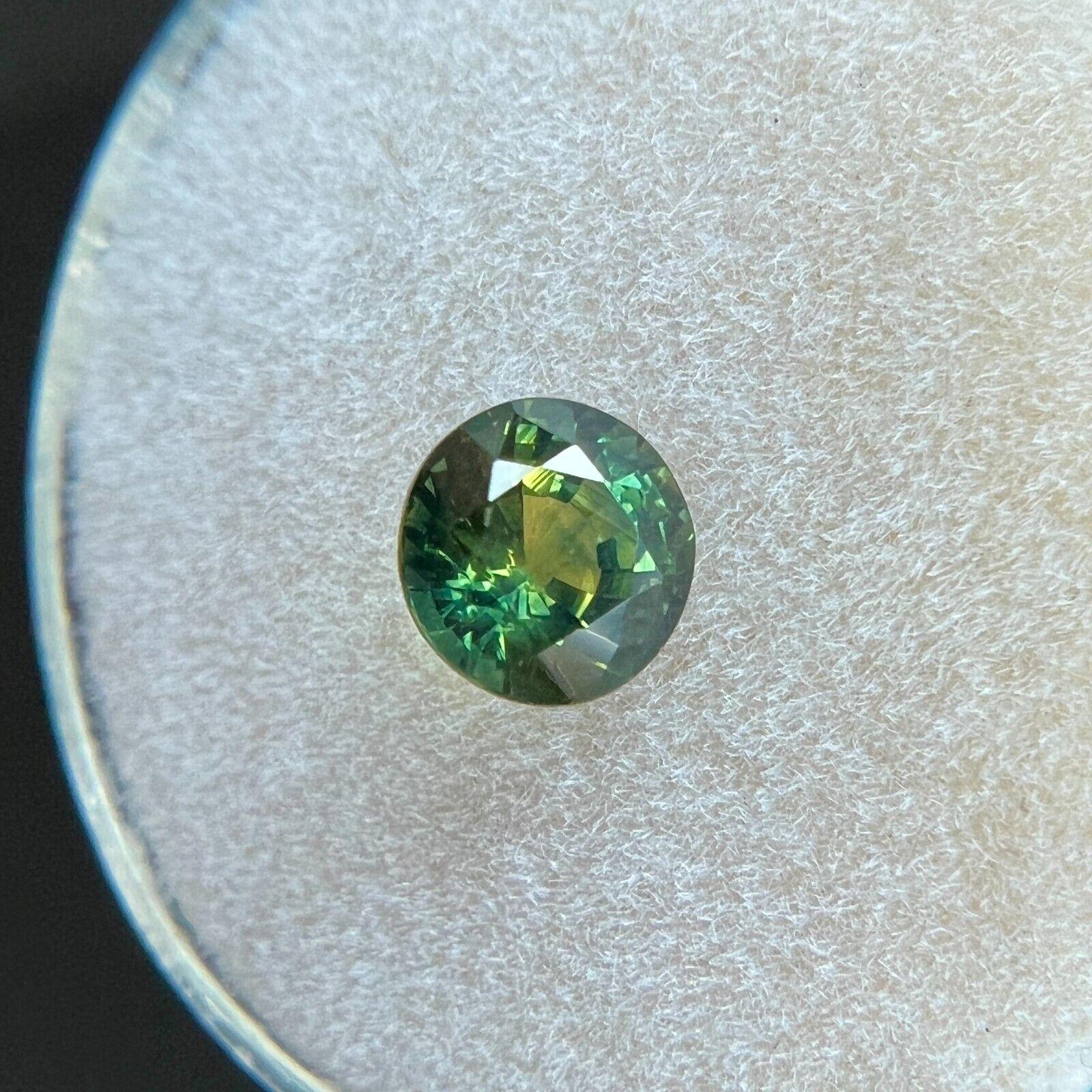 Fine 1.06ct Australian Yellow Green Parti Colour Sapphire Round Cut Gem ...