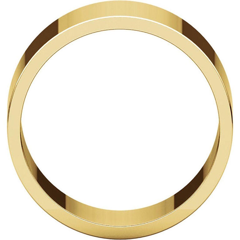 Fine 10 Karat Yellow Gold High Polished Flat Wedding Band Ring For Sale ...