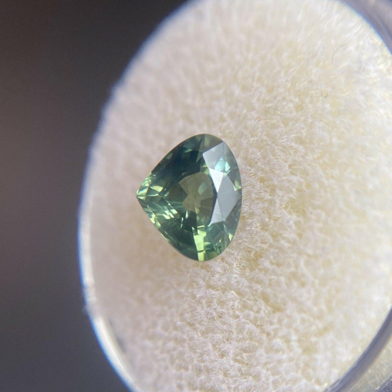 Fine 1.67ct Australian Vivid Blue Green Sapphire Pear Cut Rare Gem For Sale at 1stDibs