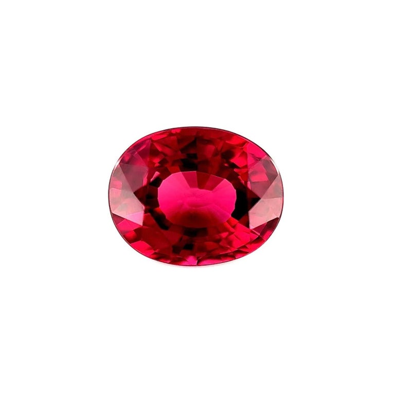 Fine 1.69ct Vivid Pink Purple Rhodolite Garnet Oval Cut Calibrated Gem ...