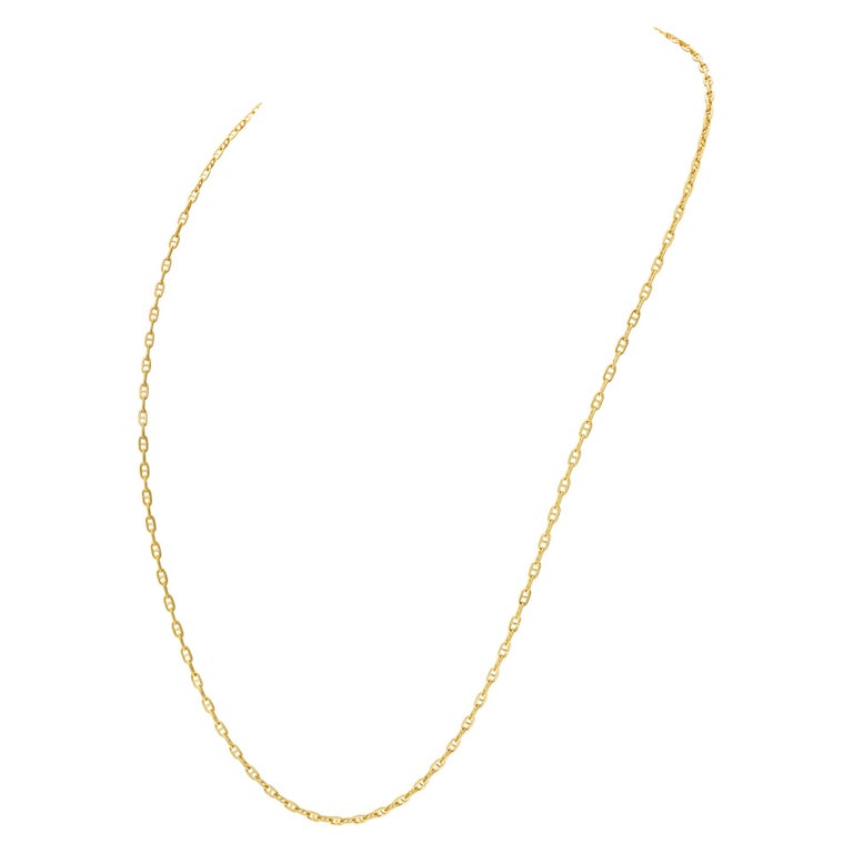Fine 18k yellow gold double sided chain For Sale at 1stDibs