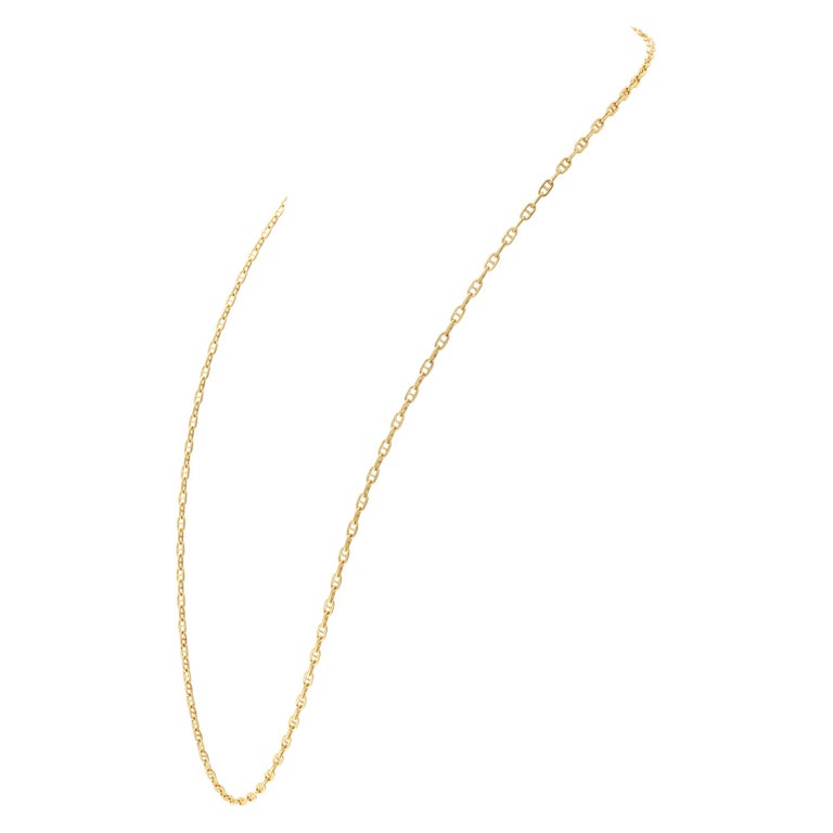 Fine 18k yellow gold double sided chain For Sale at 1stDibs