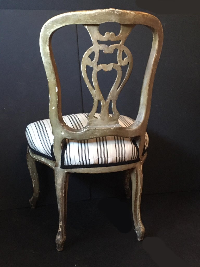 Fine 18th Century Venetian Rococo Polychrome and Gilded Antique Chair ...