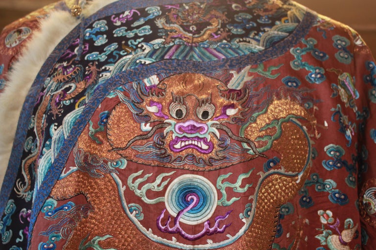 Fine 19th Century Imperial Chinese Dragon Robe For Sale at 1stDibs