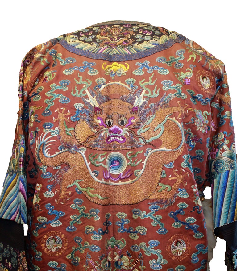 Fine 19th Century Imperial Chinese Dragon Robe For Sale at 1stDibs
