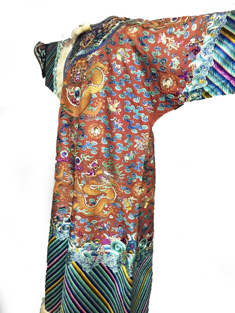 Fine 19th Century Imperial Chinese Dragon Robe For Sale at 1stDibs