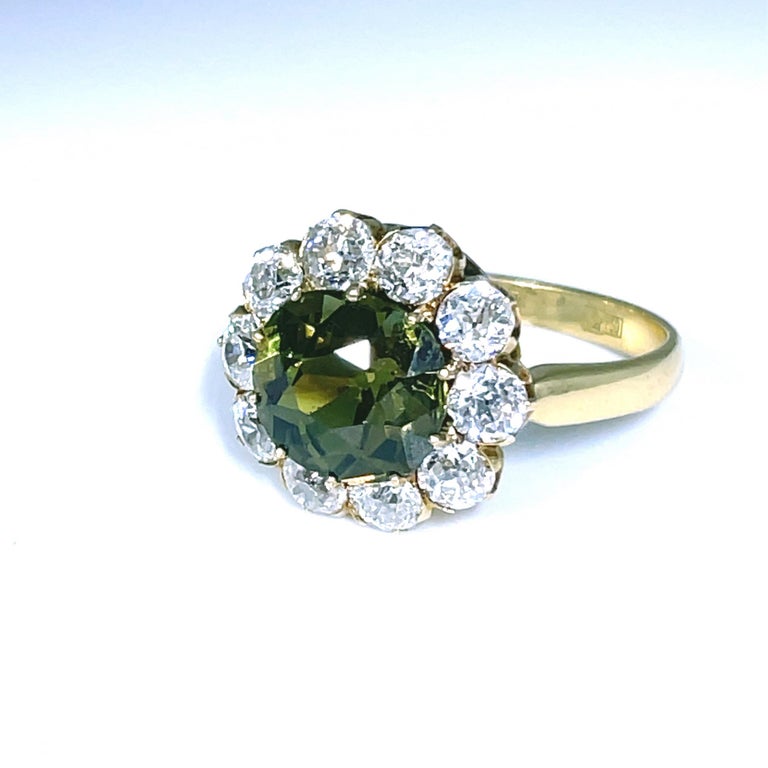 Fine Alexandrite and Diamond Cluster Ring, ca. 1890s at 1stDibs