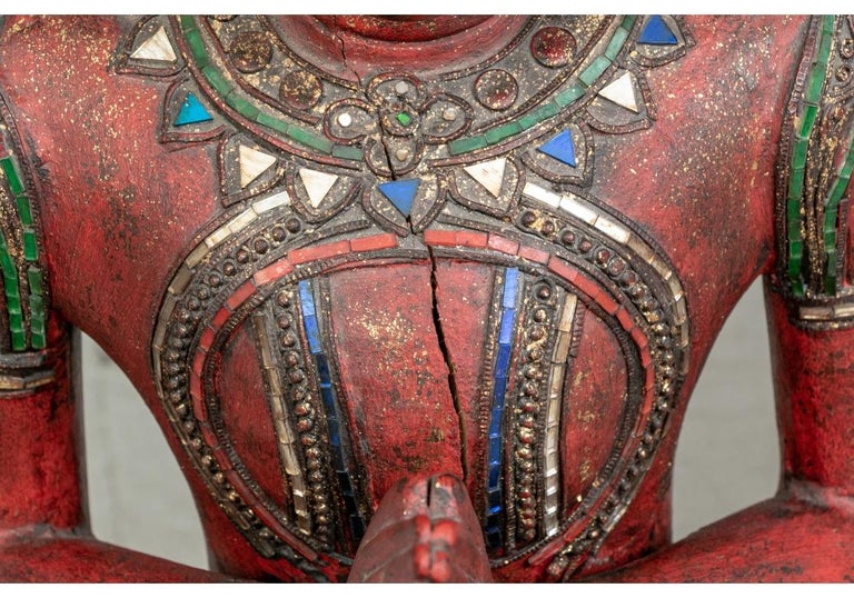 Fine and Monumental Pair of Carved and Painted Devotional Supplicants ...