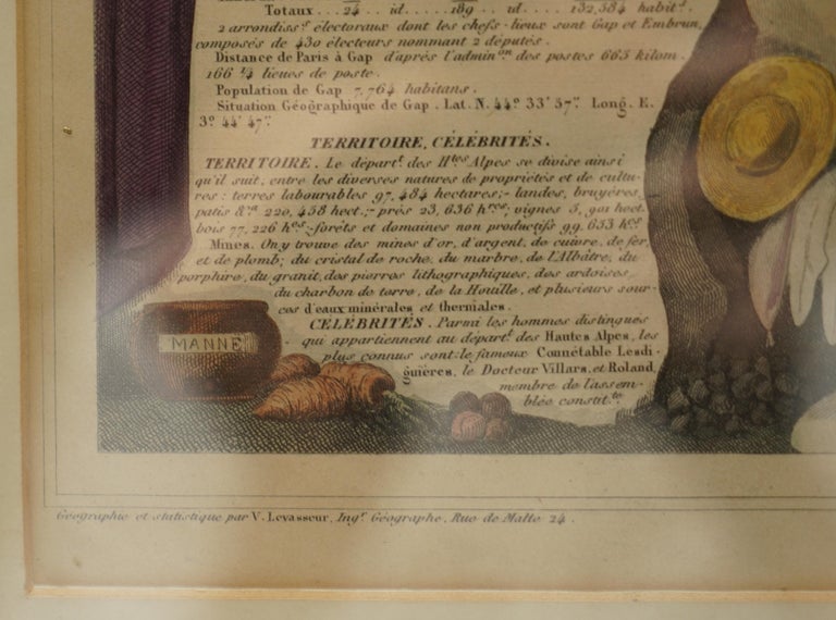 Fine Antique 1856 Hand Watercolour Map of Dept Des Hautes Alpes by ...