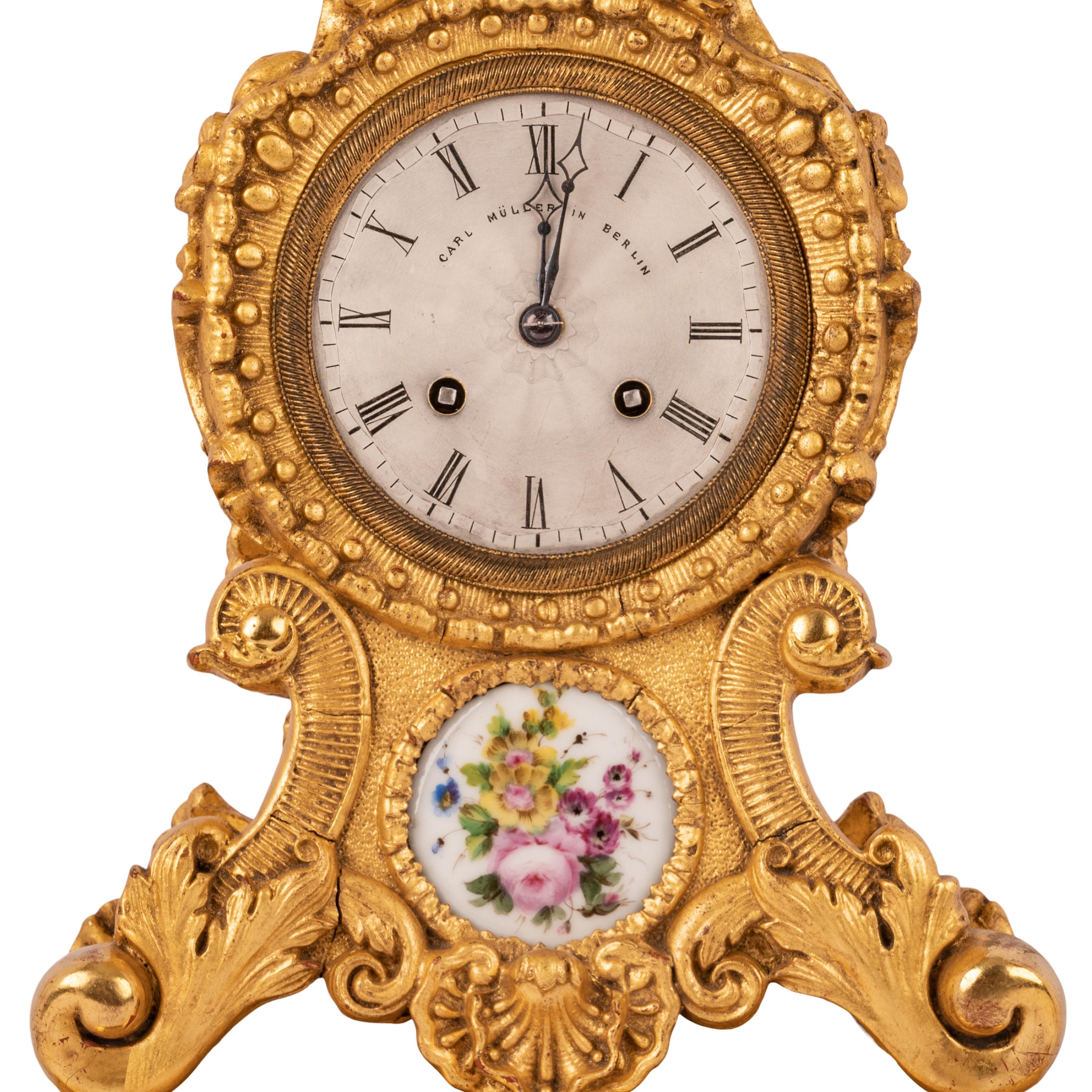 Fine Antique 19th Century French Rococo Gilded 8 Day Clock Sevres ...