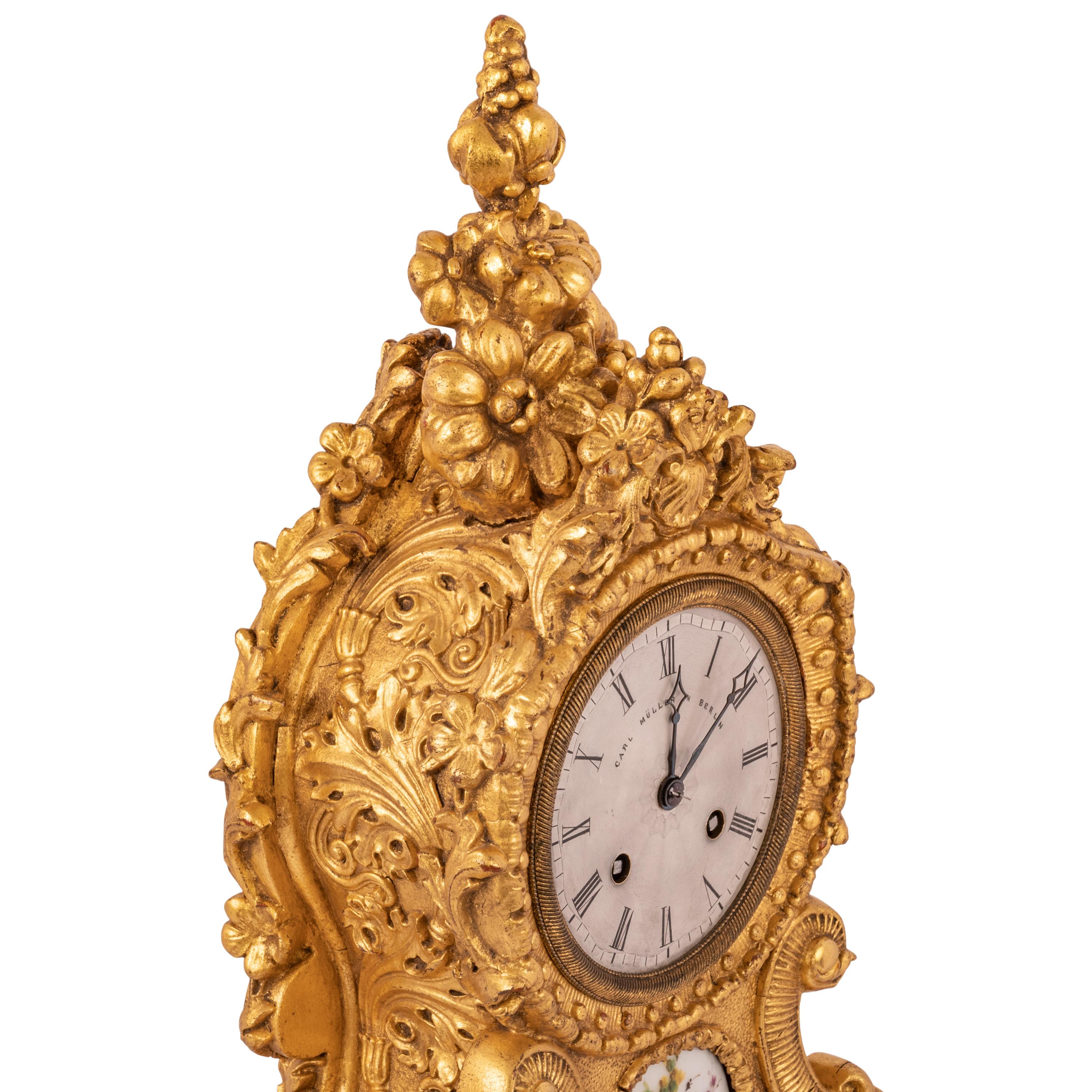 Fine Antique 19th Century French Rococo Gilded 8 Day Clock Sevres ...