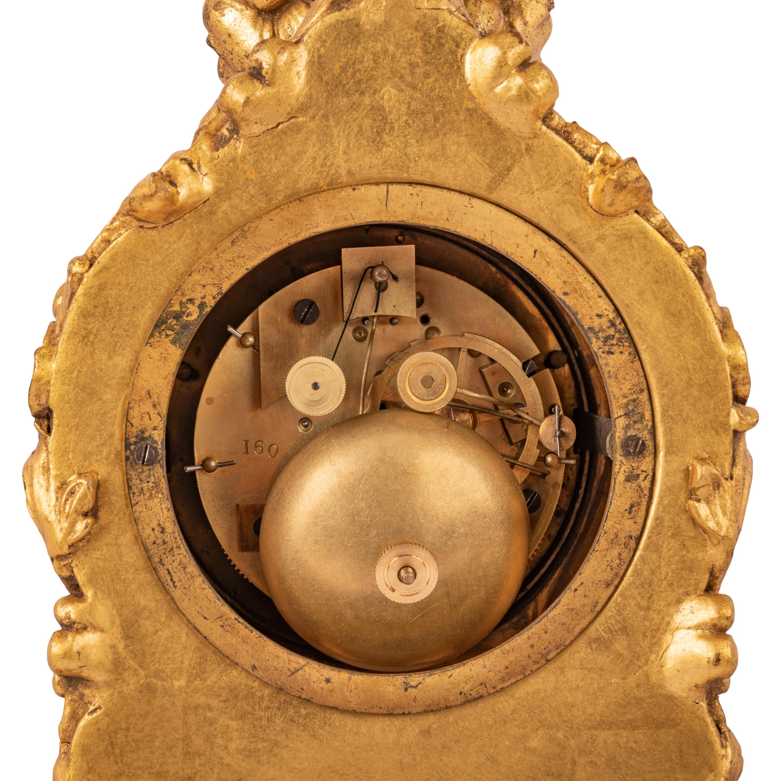 Fine Antique 19th Century French Rococo Gilded 8 Day Clock Sevres ...