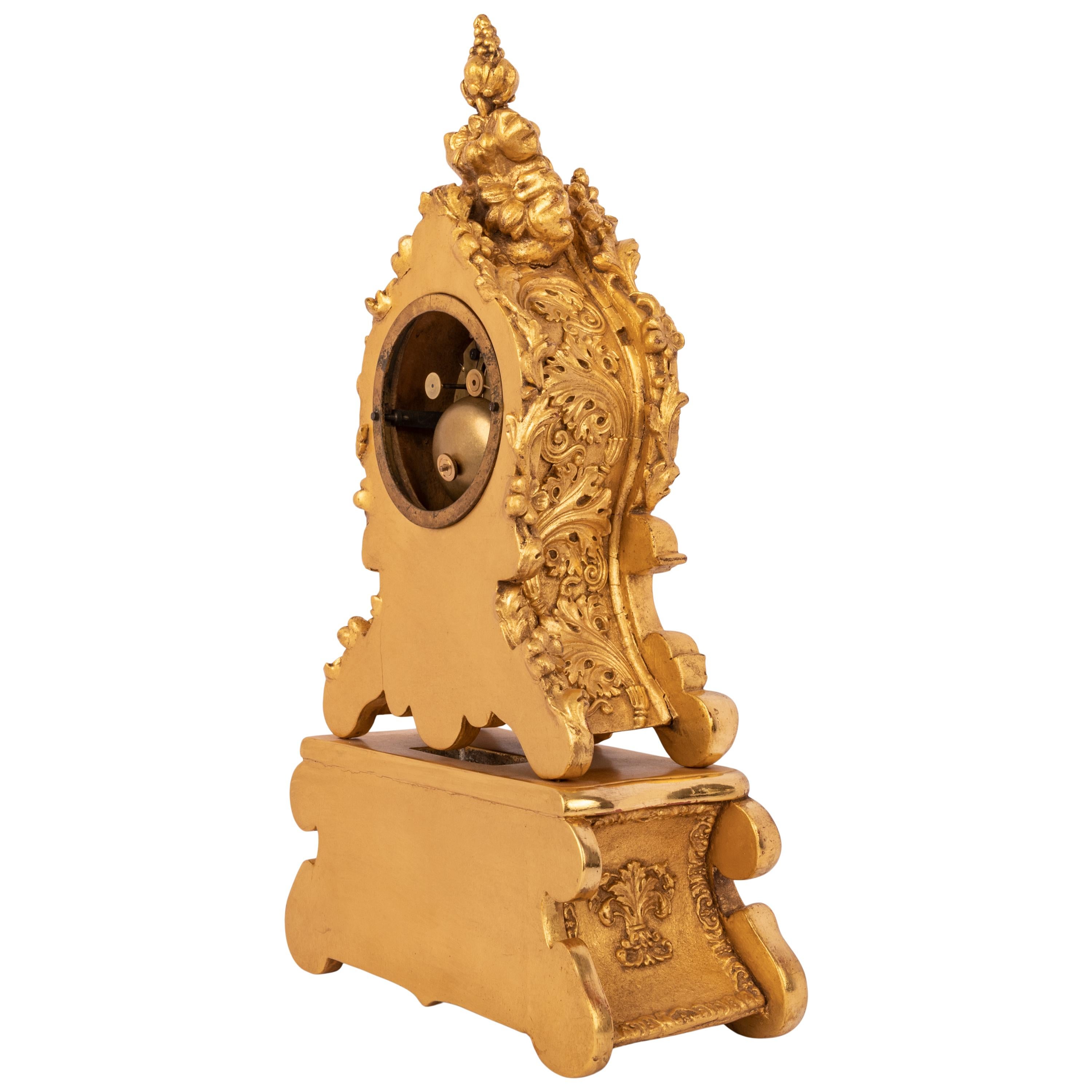 Fine Antique 19th Century French Rococo Gilded 8 Day Clock Sevres ...