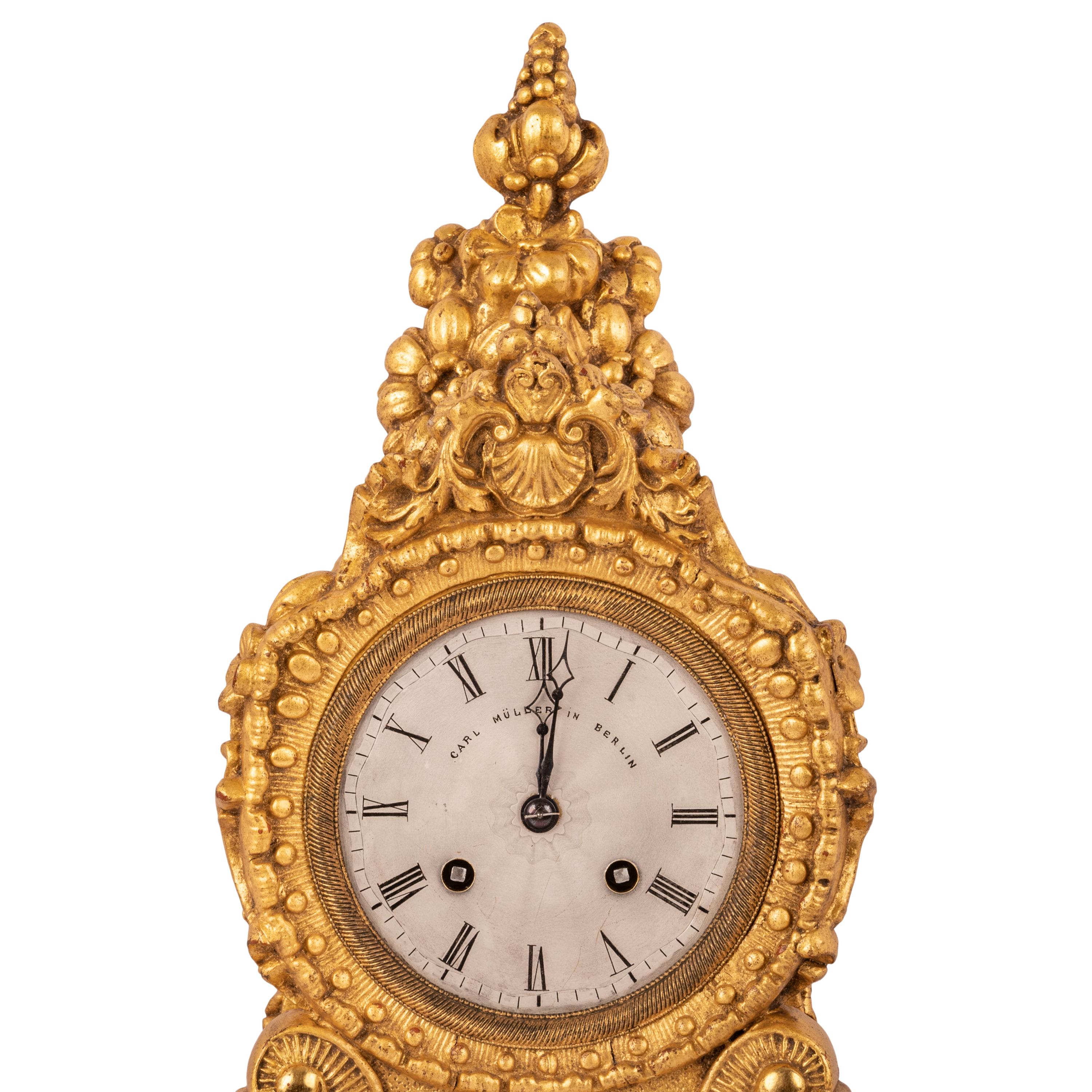 Fine Antique 19th Century French Rococo Gilded 8 Day Clock Sevres ...