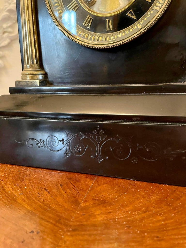 Fine Antique 19th Century Marble Mantel Clock For Sale at 1stDibs