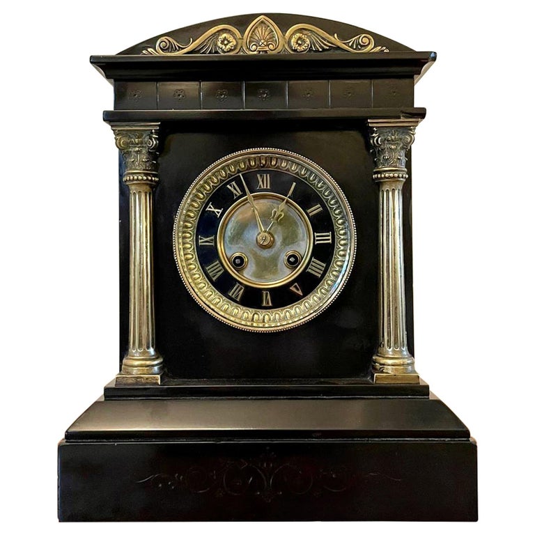 Fine Antique 19th Century Marble Mantel Clock For Sale at 1stDibs