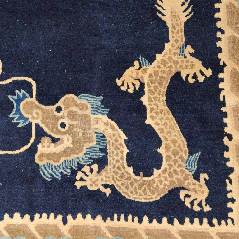 Fine Antique Blue Peking Imperial Dragon Carpet, Circa 1880 For Sale at ...
