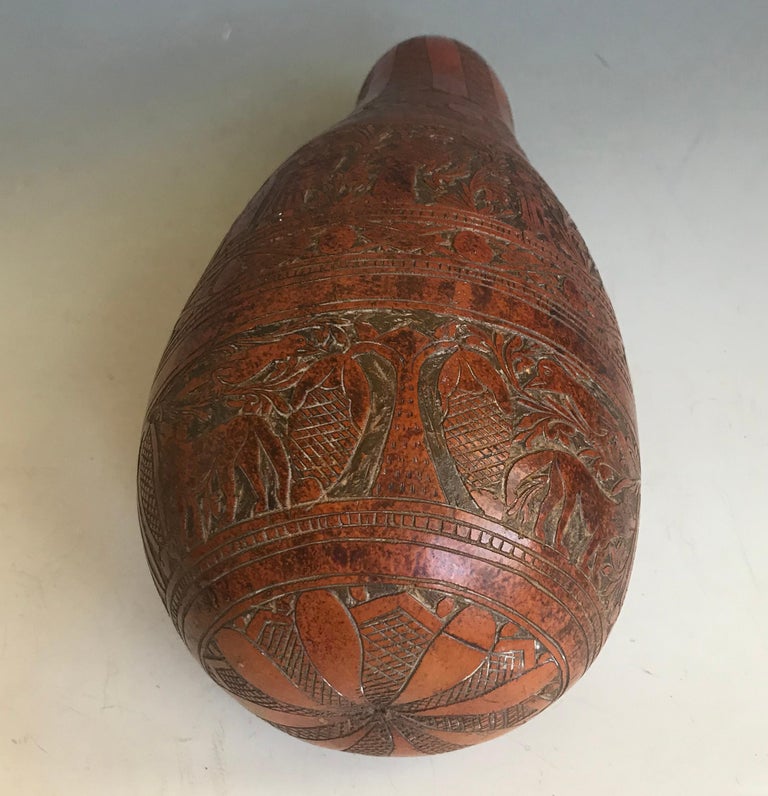 Fine Antique Carved Calabash Indo Portuguese Decorative Art Interior ...
