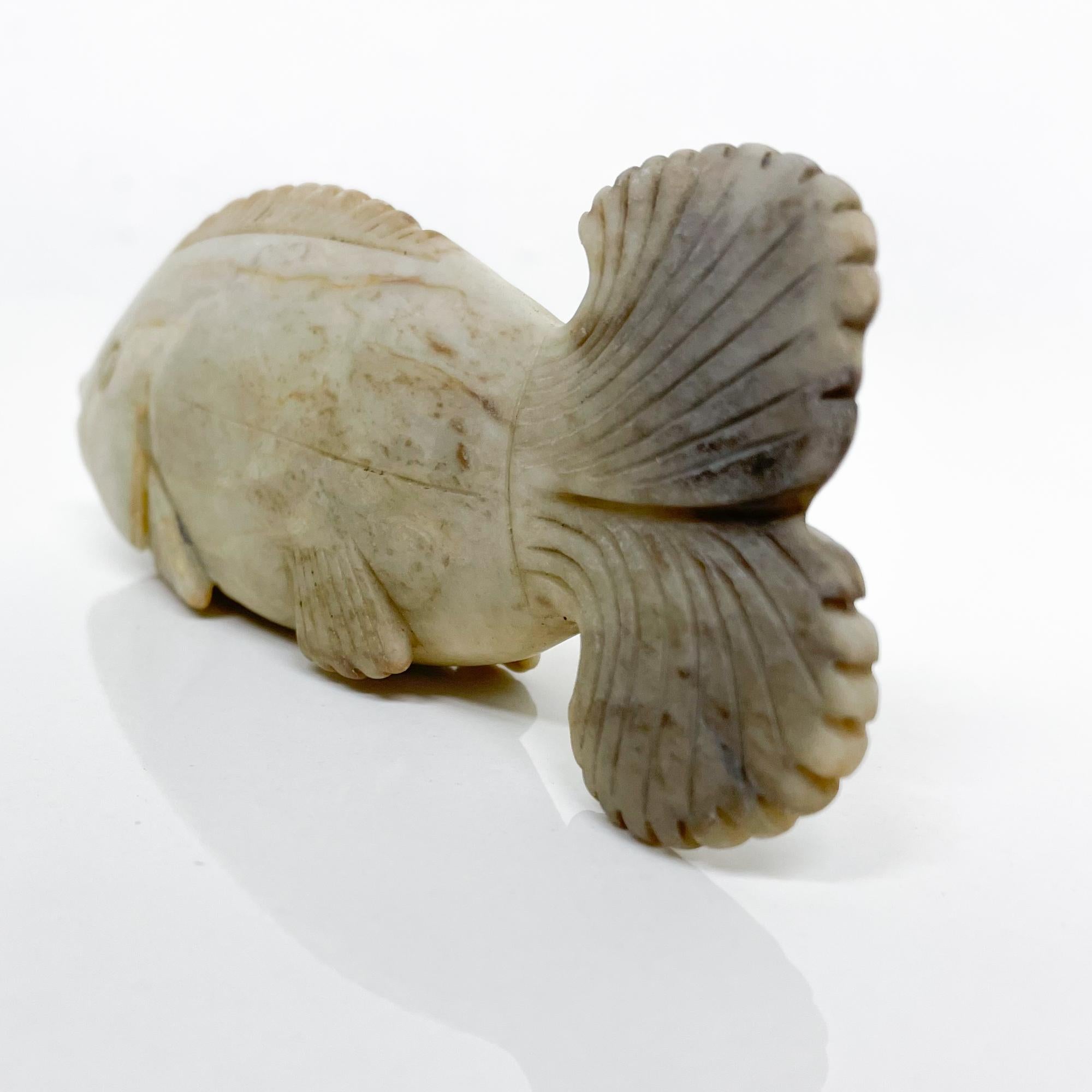 Fine Antique Chinese White Jade Fish Sculpture Figurine 1950s For Sale ...