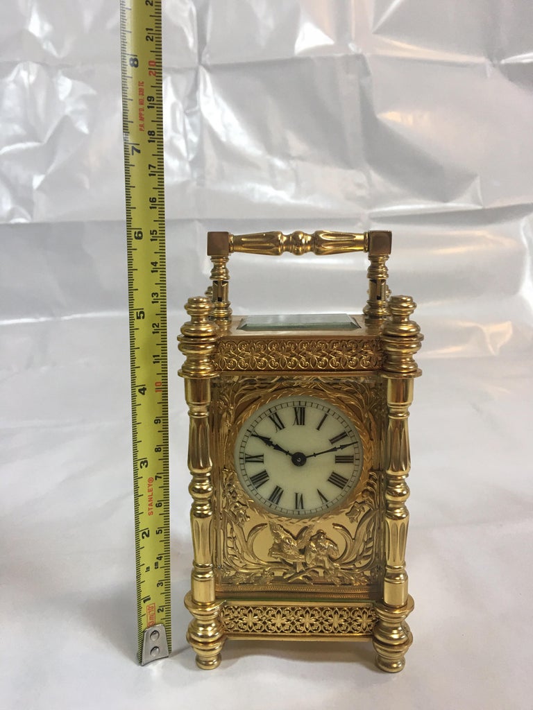 Fine Antique Decorative 24-Karat Gold Gilt Timepiece Carriage Clock at ...