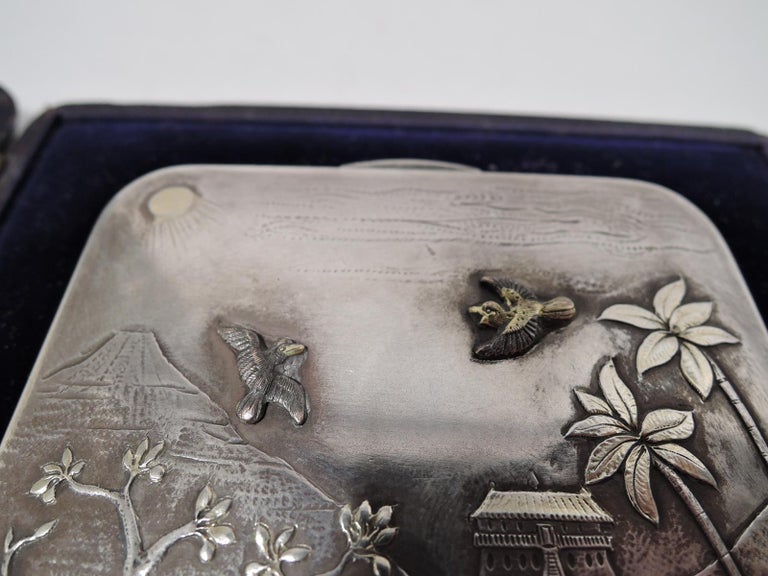 Fine Antique English Victorian Japonesque Mixed Metal Dance Card Case ...