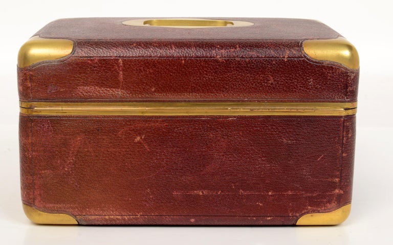 Fine Antique French Leather and Brass Jewelry Box Late 19th c, Signed ...