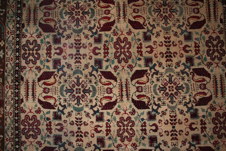 Fine Antique Indian Ivory Agra Rug For Sale at 1stDibs