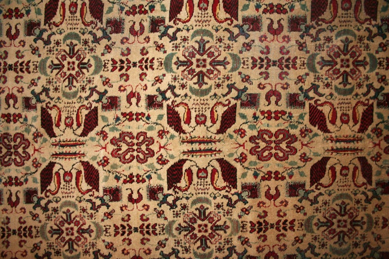 Fine Antique Indian Ivory Agra Rug For Sale at 1stDibs