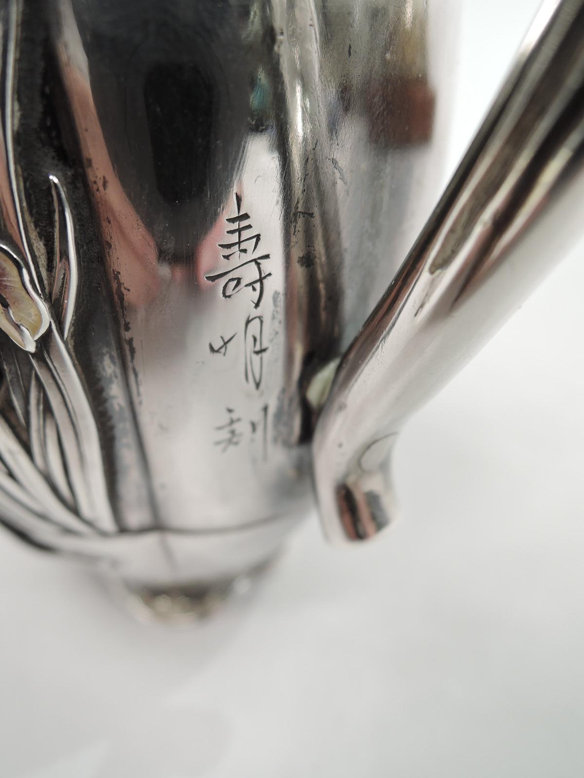 Fine Antique Japanese Silver and Enamel Saki Pot For Sale at 1stDibs ...