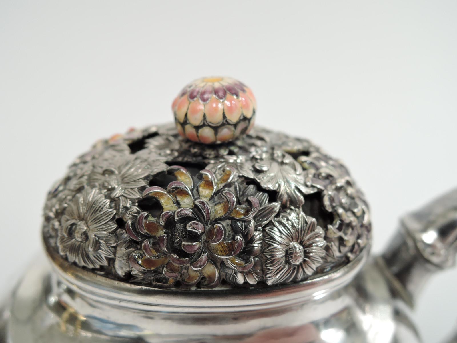 Fine Antique Japanese Silver and Enamel Saki Pot For Sale at 1stDibs ...