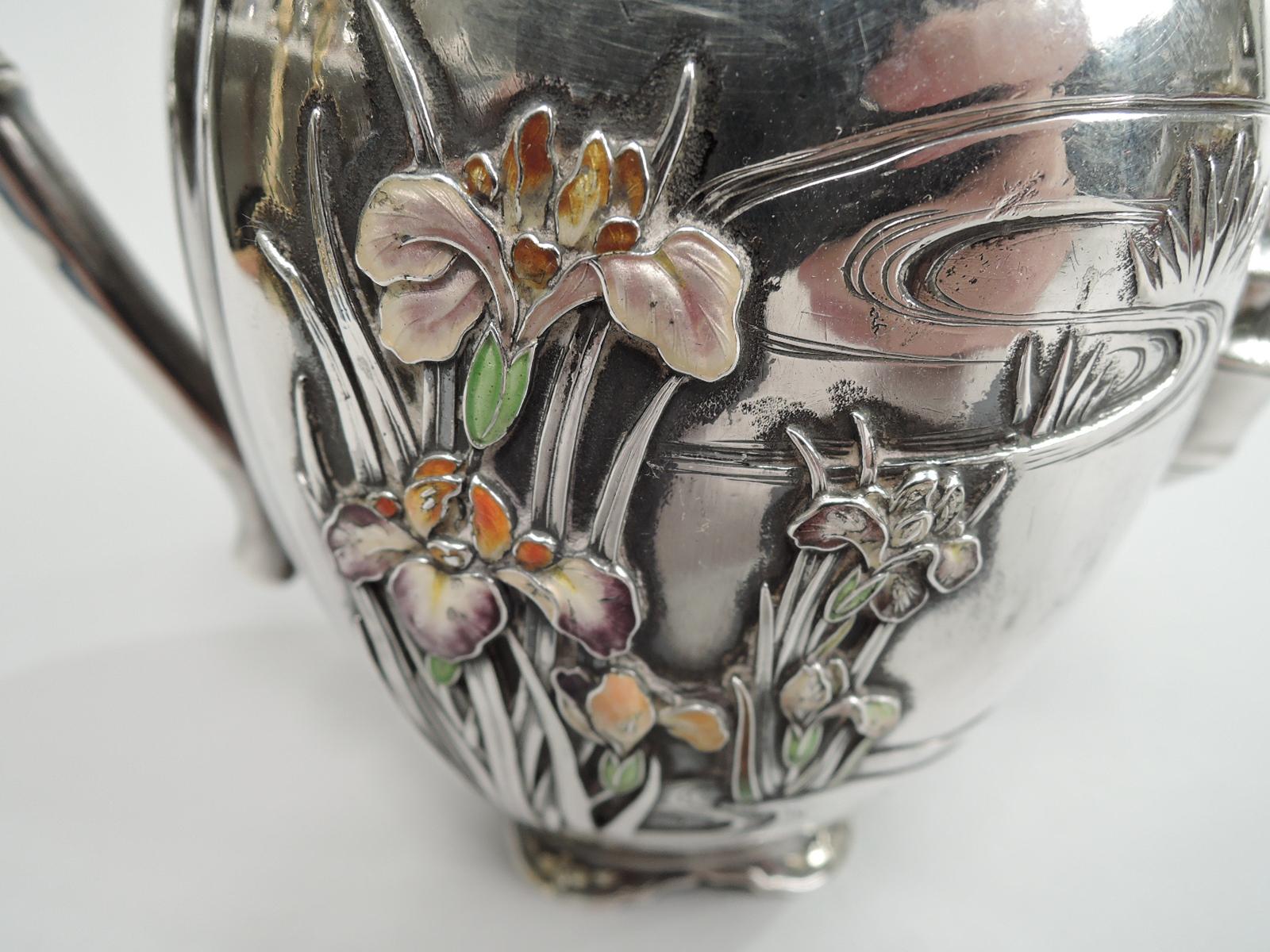 Fine Antique Japanese Silver and Enamel Saki Pot For Sale at 1stDibs ...