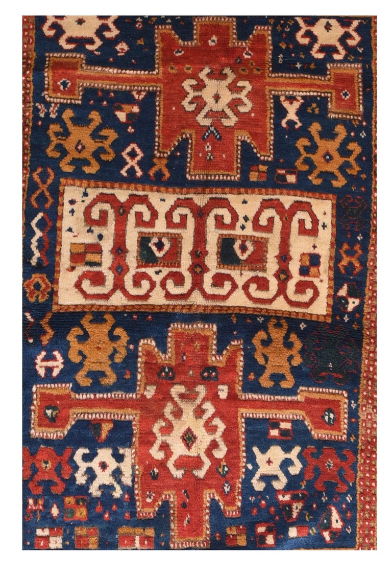 Fine Antique Kazak Borcholo Russian Rug, Hand Knotted, circa 1880 at ...