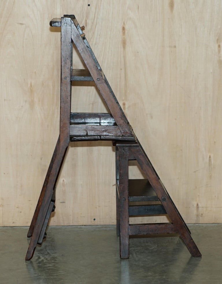 Fine Antique Mid Victorian circa 1850 Metamorphic Library Steps ...