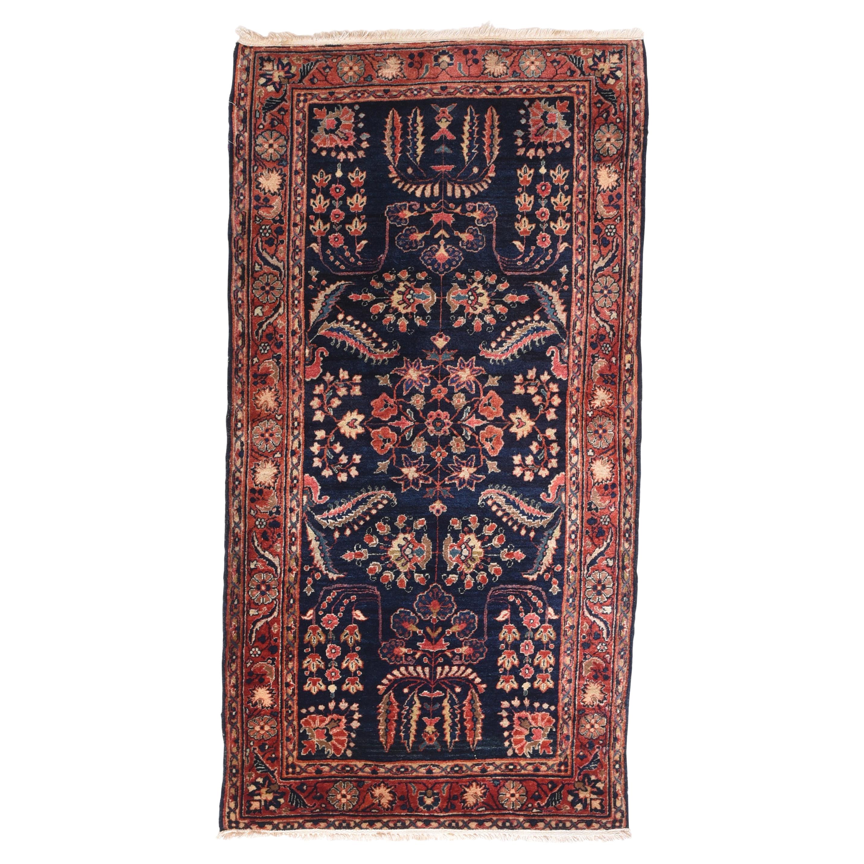 Blue Antique Mohajeran Persian Sarouk Rug at 1stDibs