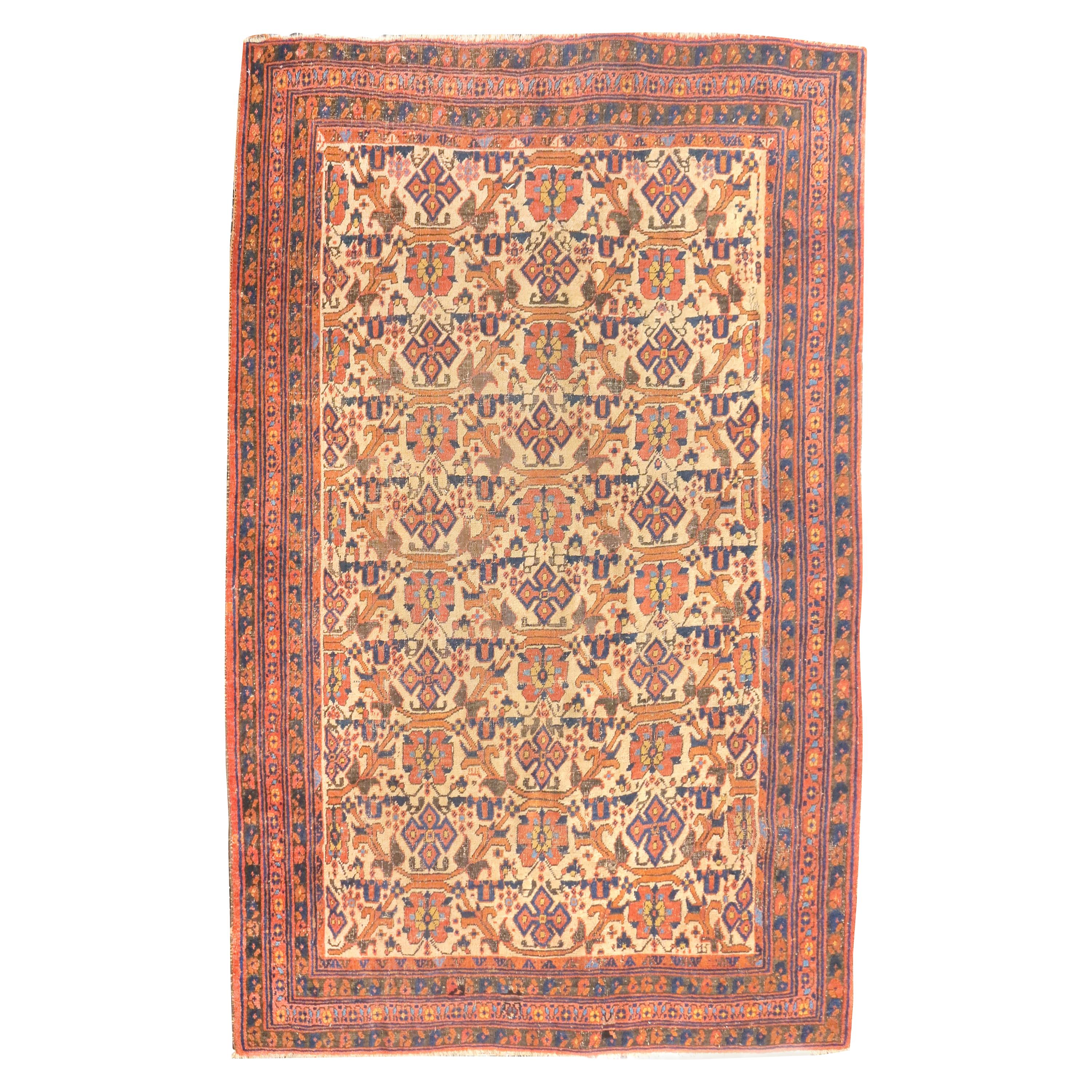 Light Blue Antique Persian Afshar Rug For Sale at 1stDibs
