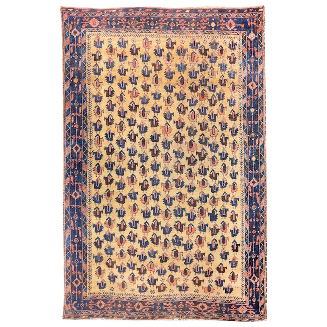 Antique Tribal Fine Persian Afshar Rug For Sale at 1stDibs