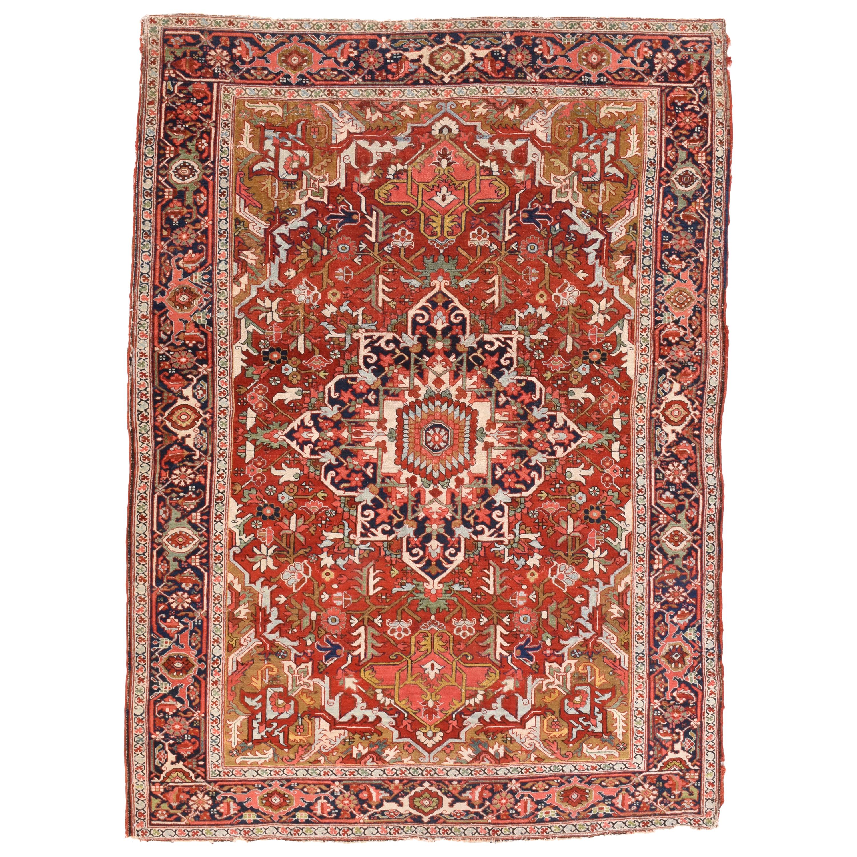 Antique Persian Heriz Serapi Area Rug For Sale at 1stDibs